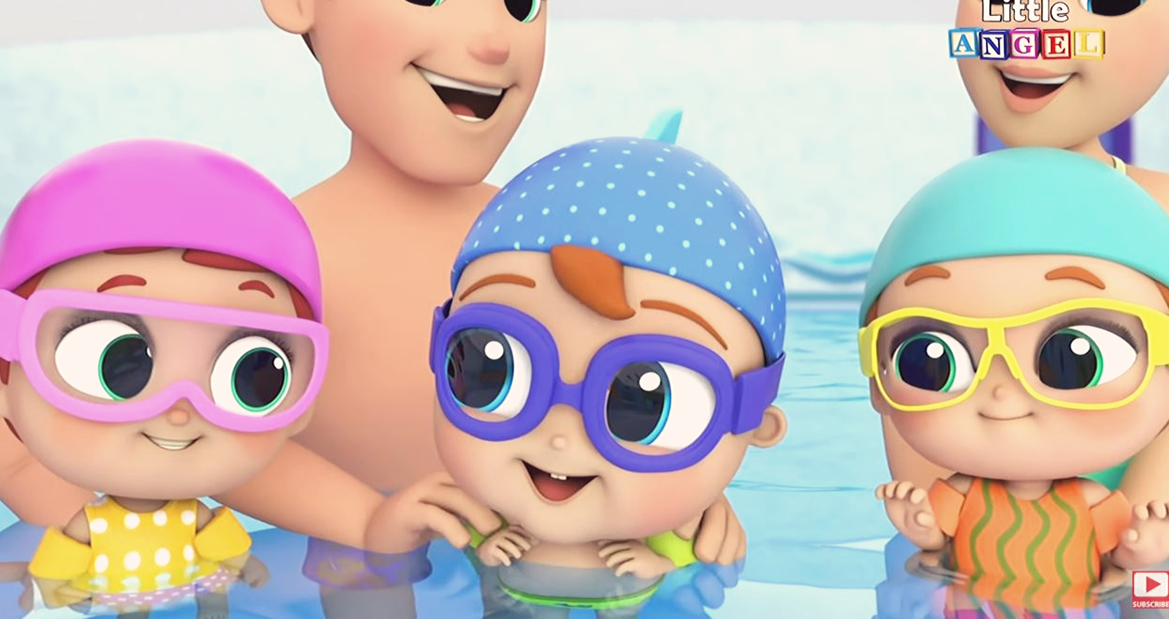 Little Angel Nursery Rhymes: Swimming Lessons | Baby Learns To Swim