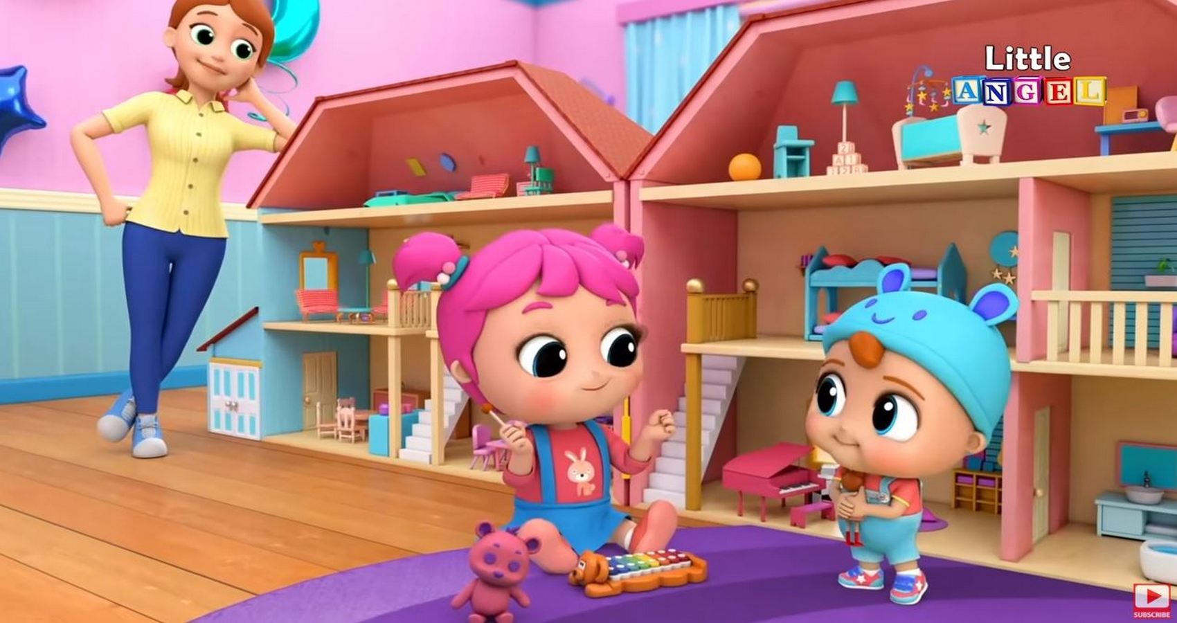 Little Angel: Jill And Baby John Play With a Dollhouse | Moms.com